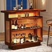 Tribesigns Rattan Home Bar Unit, Farmhouse 4-Tier Bar Table with 4 ...