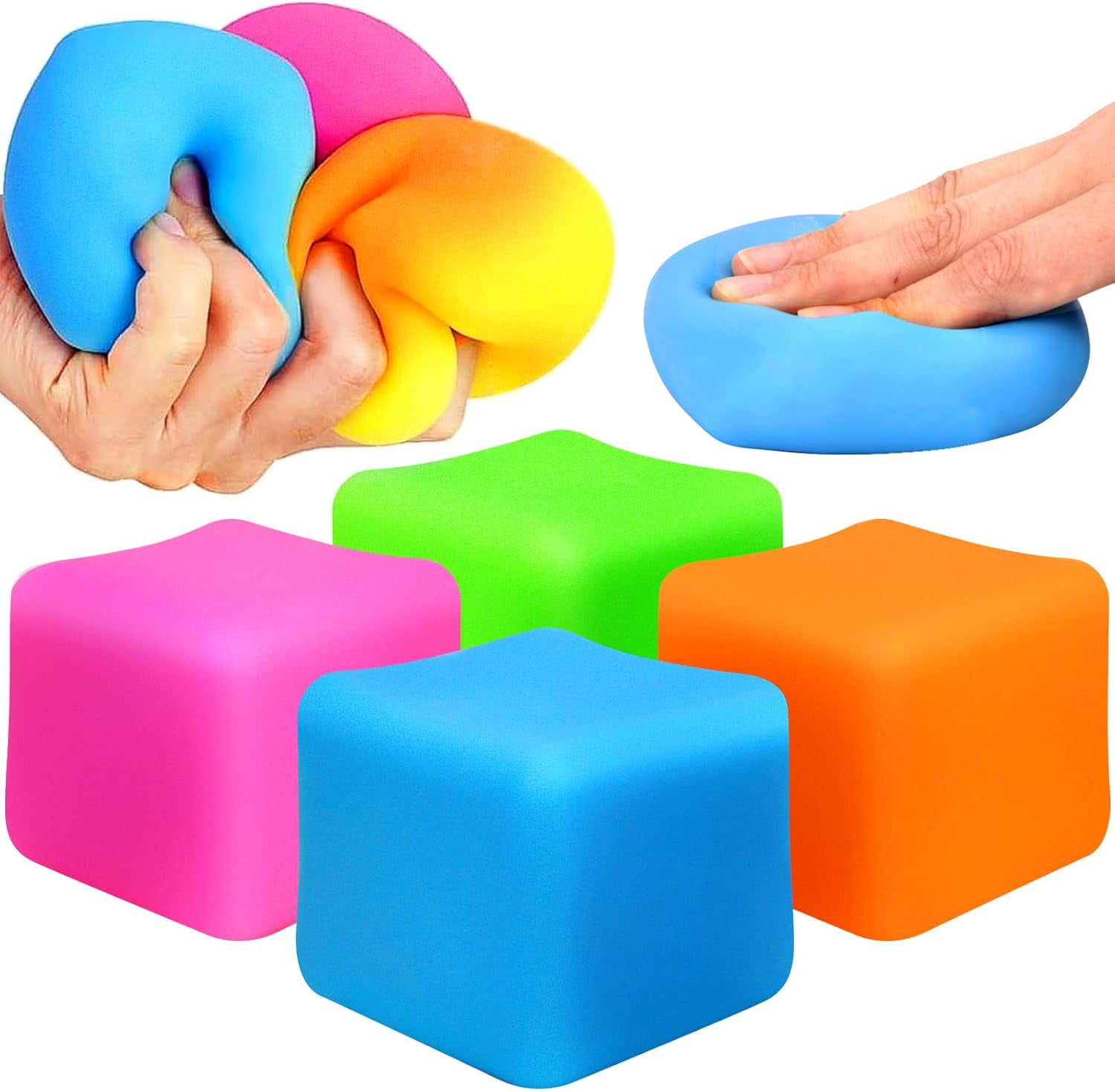bolas de estrés en forma de cubo para adultos y niños, juguete ...