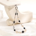 Beaded Wrist Phone Strap Black Gold Anti-Theft Detachable Wristlet ...