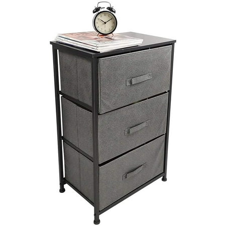 Bedside Table Dressing Table Storage Tower Storage Box with 3 Drawers ...