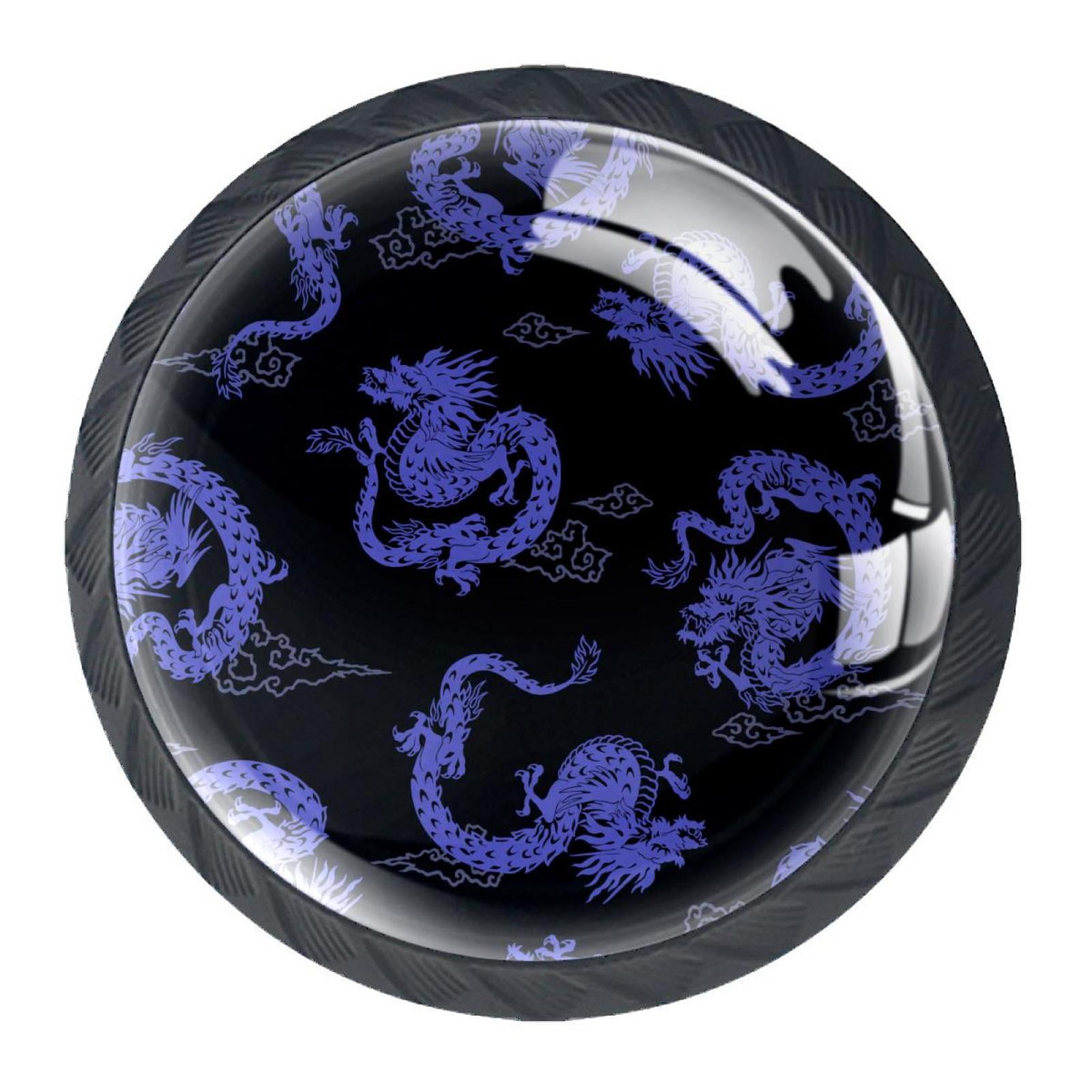 4 Pcs Purple Dragon Knobs for Kitchen Cabinet Cupboard Dresser Bookcase ...