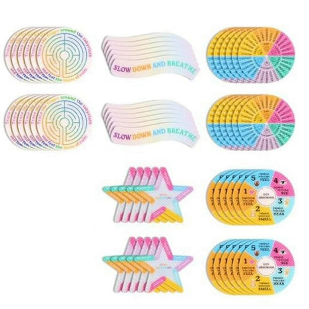 60 Pcs Calm Strips Anxiety Sensory Stickers, 5 Style Calming Strips ...