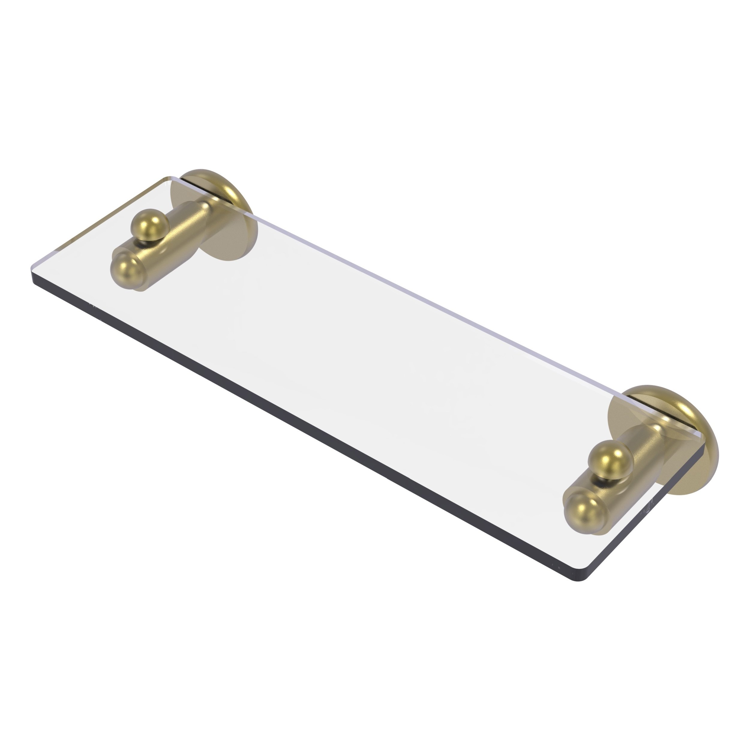 Soho Collection 16-in Glass Vanity Shelf with Beveled Edges in Satin ...