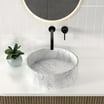 Monaco 17" Round Vessel Bathroom Sink in Marbled Grey - Walmart.com