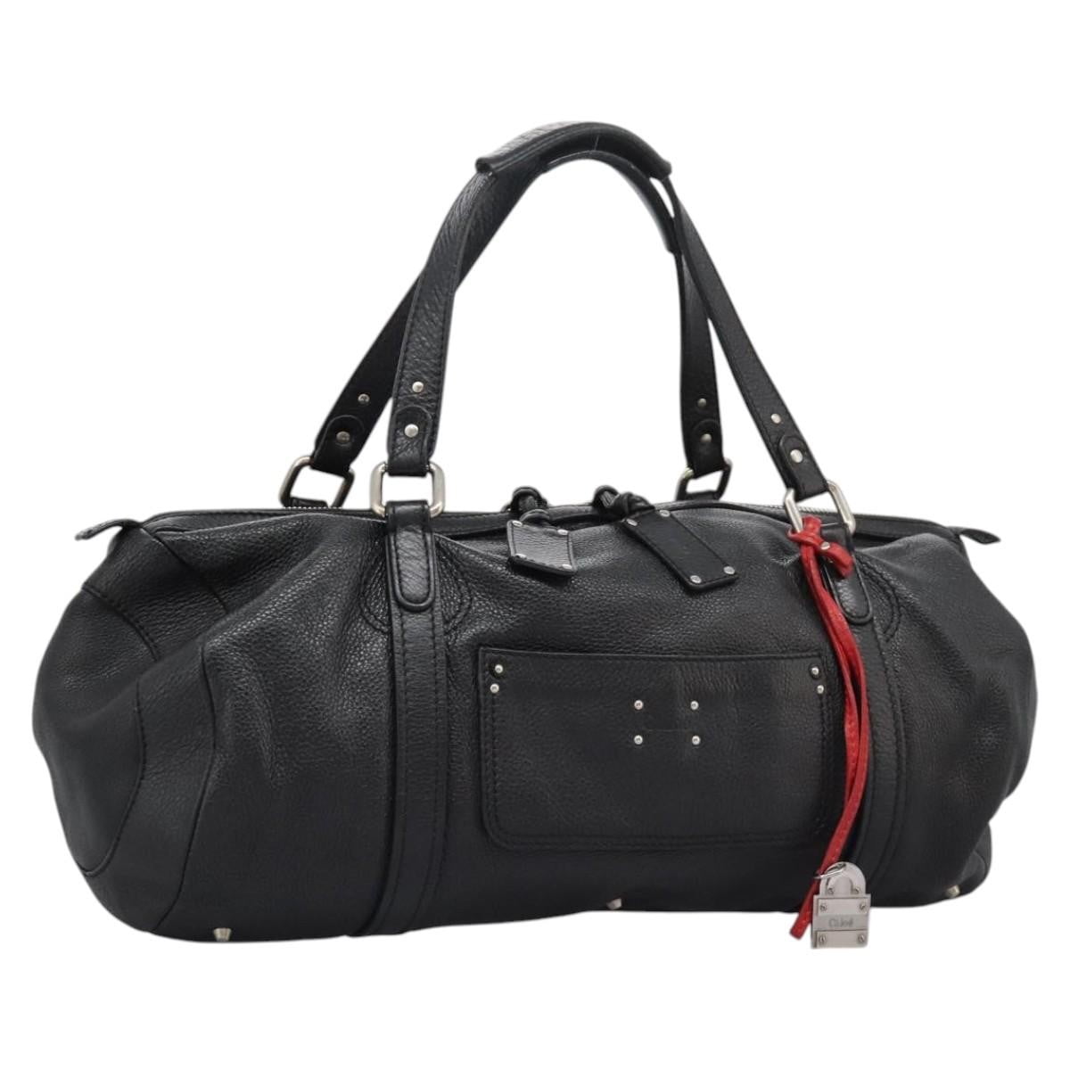 Pre-Owned Chloe Paddington Lock Satchel Leather Black Leather Handbag ...