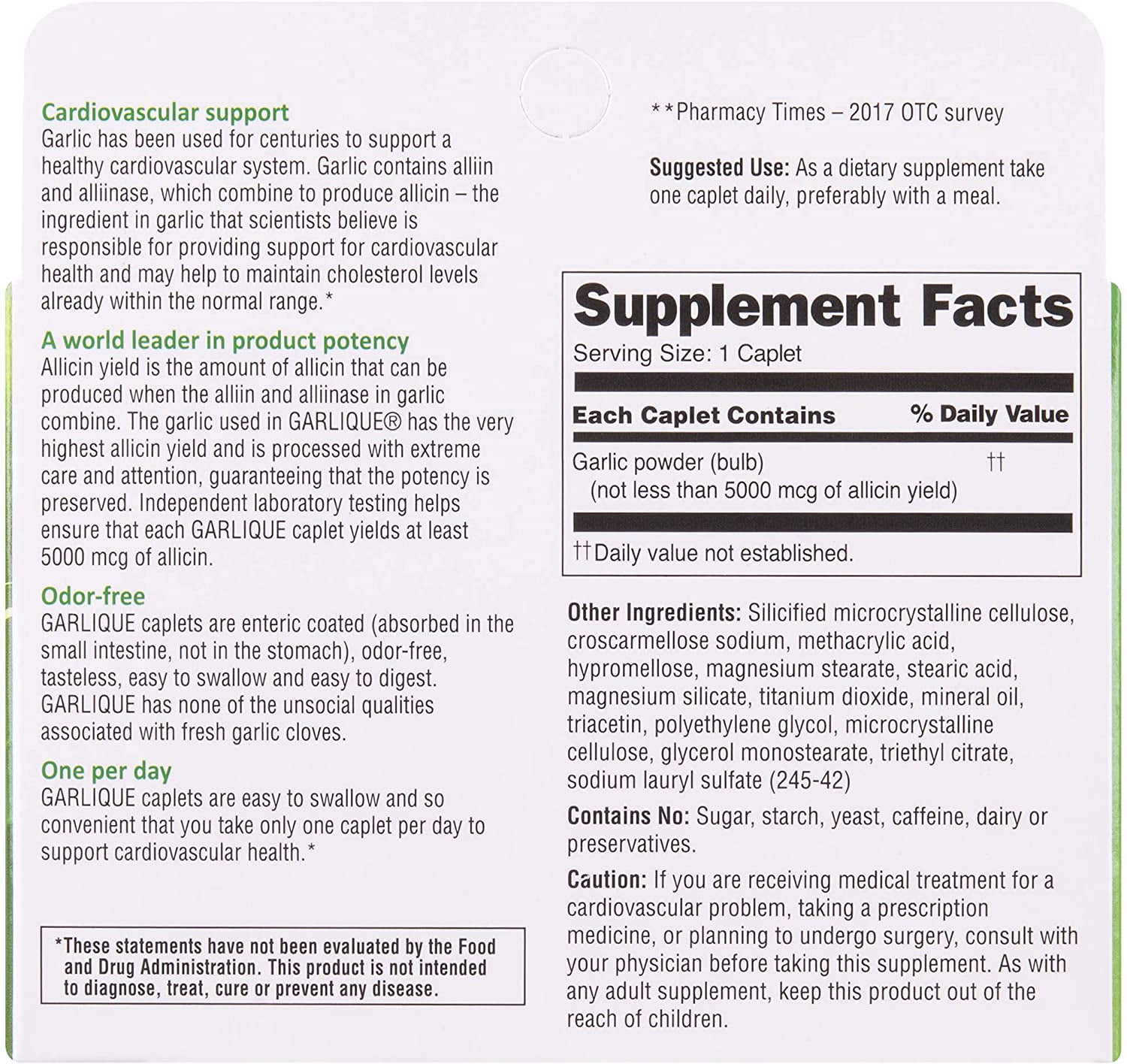 Garlique Caplets 30 Tablets (Pack of 2)