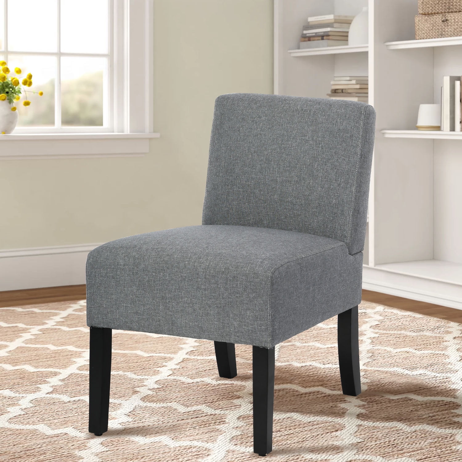 YRLLENSDAN Modern Armless Accent Chairs for Living Room, Fabric Dining ...