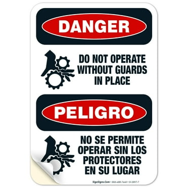 Watch Your Hands And Fingers Sign, OSHA Danger Sign, - Walmart.com