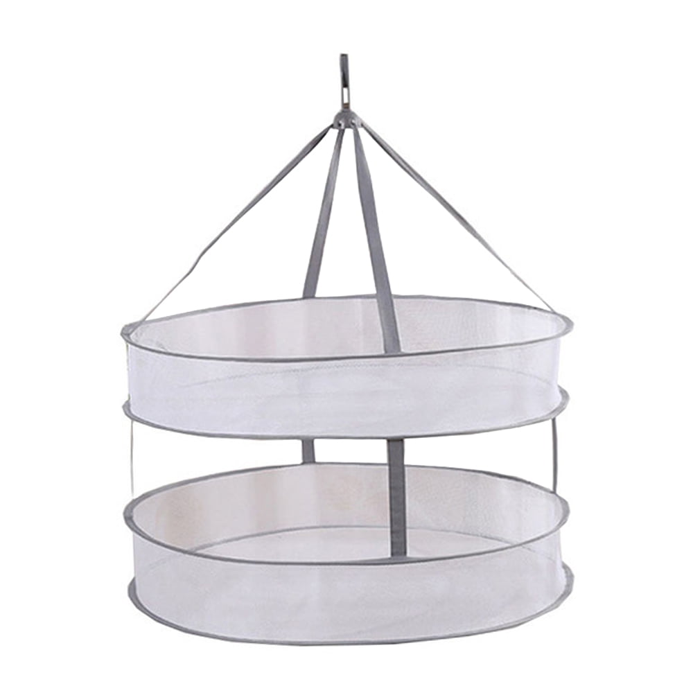Drying Rack Net 2 Layers Collapsible Mesh Basket Dryer Net White Mesh ...