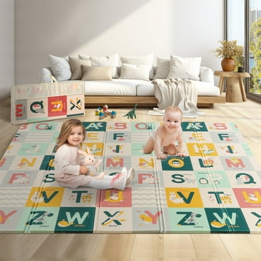 "JoyStone Thick Floor Baby Play Mat, 78"" X 70"" Large, Foldable Foam ...