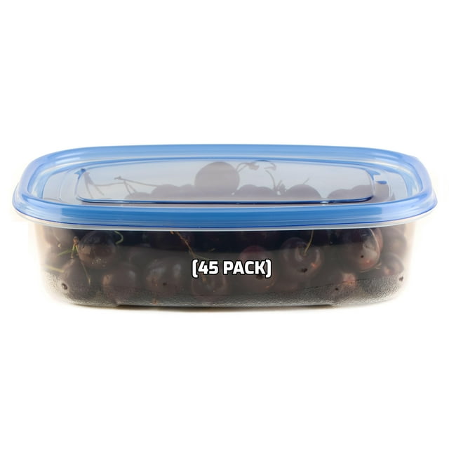 [45 PACK] 64oz Rectangular Oblong Plastic Reusable Storage Containers ...