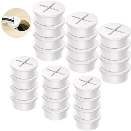 White Desk Grommets Cable Cord Grommet Flexible Cable Wire Hole Cover ...