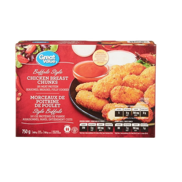 Great Value Frozen Buffalo Style Chicken Breast Chunks with Buffalo ...
