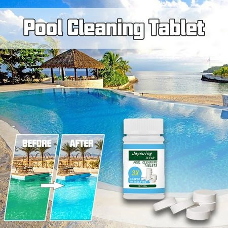 100G/3.5Oz Swimming Pool Cleaning Tablets Swimming Pool Effervescent ...
