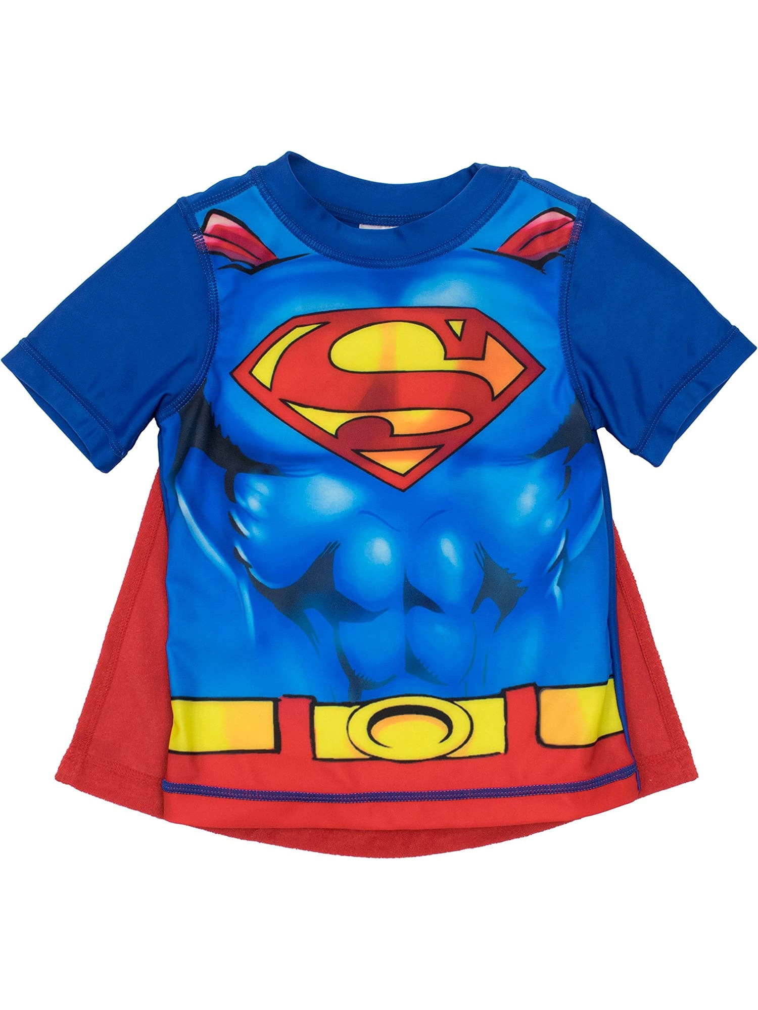 DC Comics Boys' Batman or Superman Rash Guard with Towel Cape (4 ...