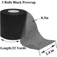 Athletic Pre Wrap Tape, Black Foam Underwrap Sports Wrap, 3 Rolls ...