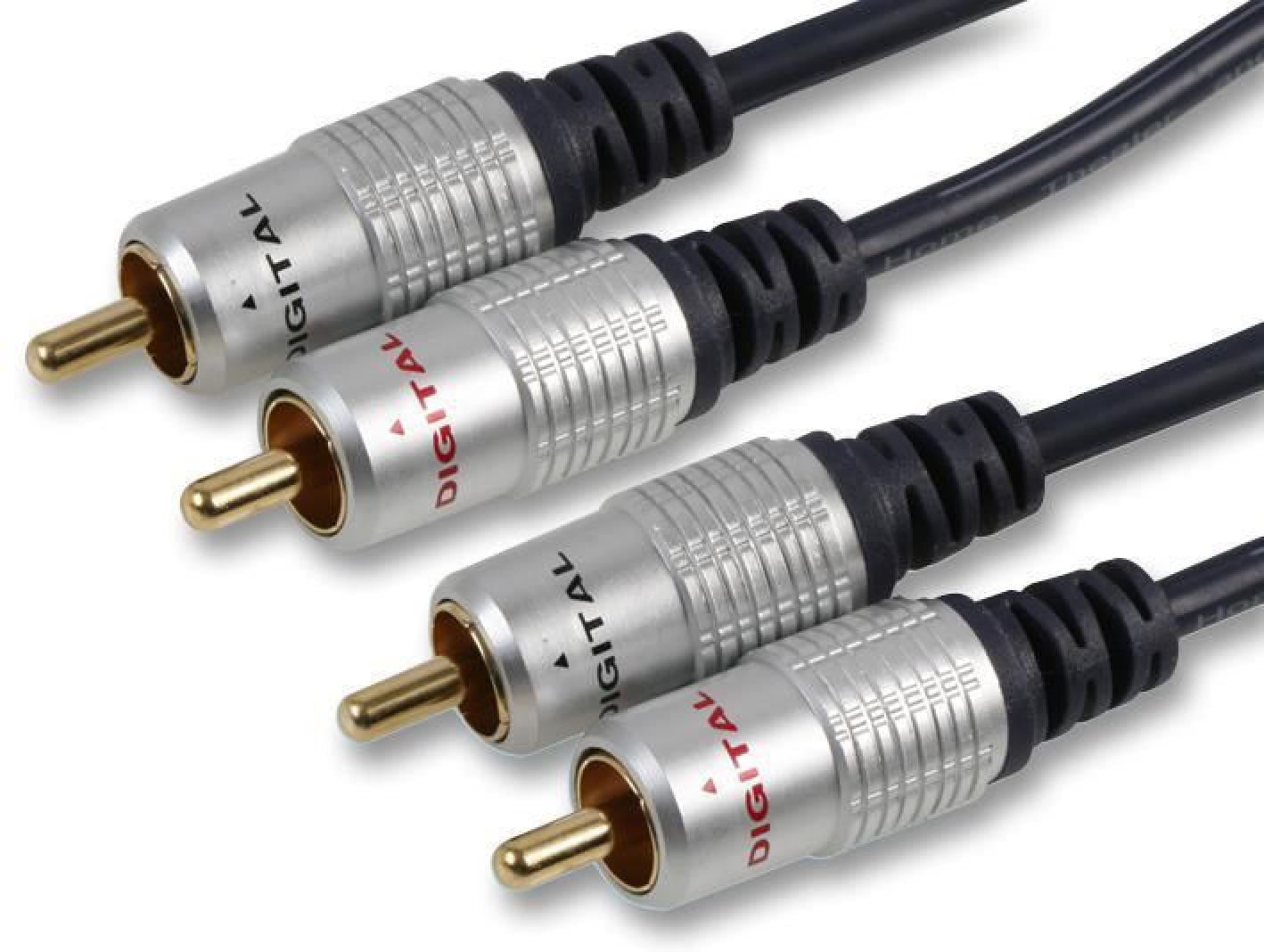 PRO SIGNAL - 2x Phono (RCA) Male to 2x Male Lead, 50cm Black - Walmart.com