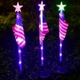 American Flag Solar Garden Stake Light, Color-Changing LED Patriotic ...