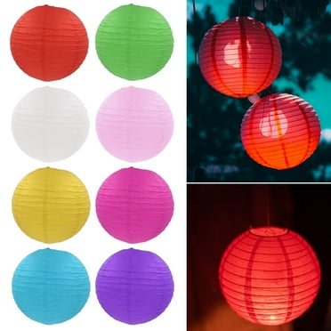 10PCS Small Chinese Paper Lanterns,Hanging Round Paper Lanterns Indoor ...