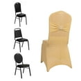 Efavormart Champagne Spandex Banquet Slip On Chair Cover with Silver ...
