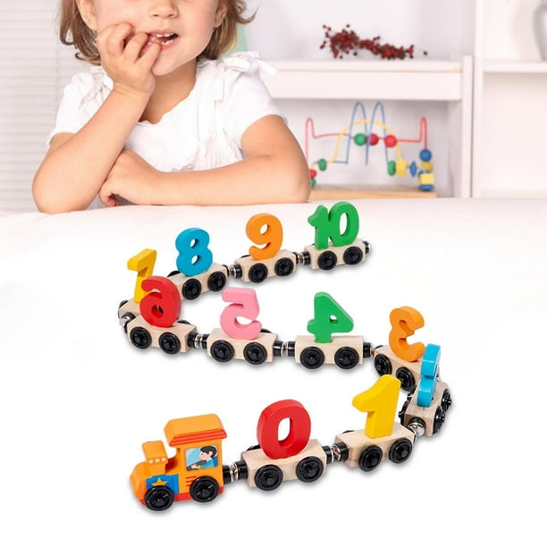 Magnetic Wooden Number Train Set Early Education Fine Motor Skills for ...