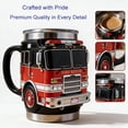 Fire Rescue Mug - Handcrafted 3D Fire Truck Coffee Cup - Firefighter ...