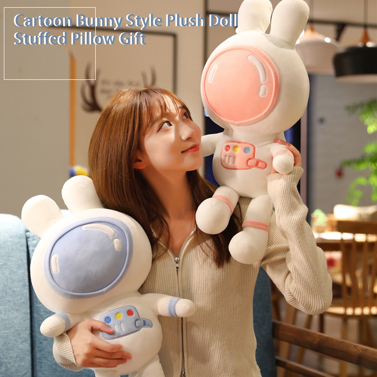 Anvazise Rabbit Plush Toy Super Soft Creative Shape Adorable Appearance Fine Texture Washable PP ...