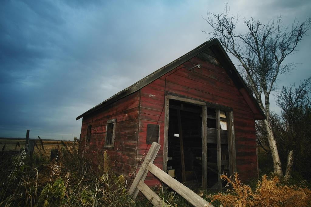 Old Abandoned Red Shed Outbuilding Building Photo Photograph Thick ...