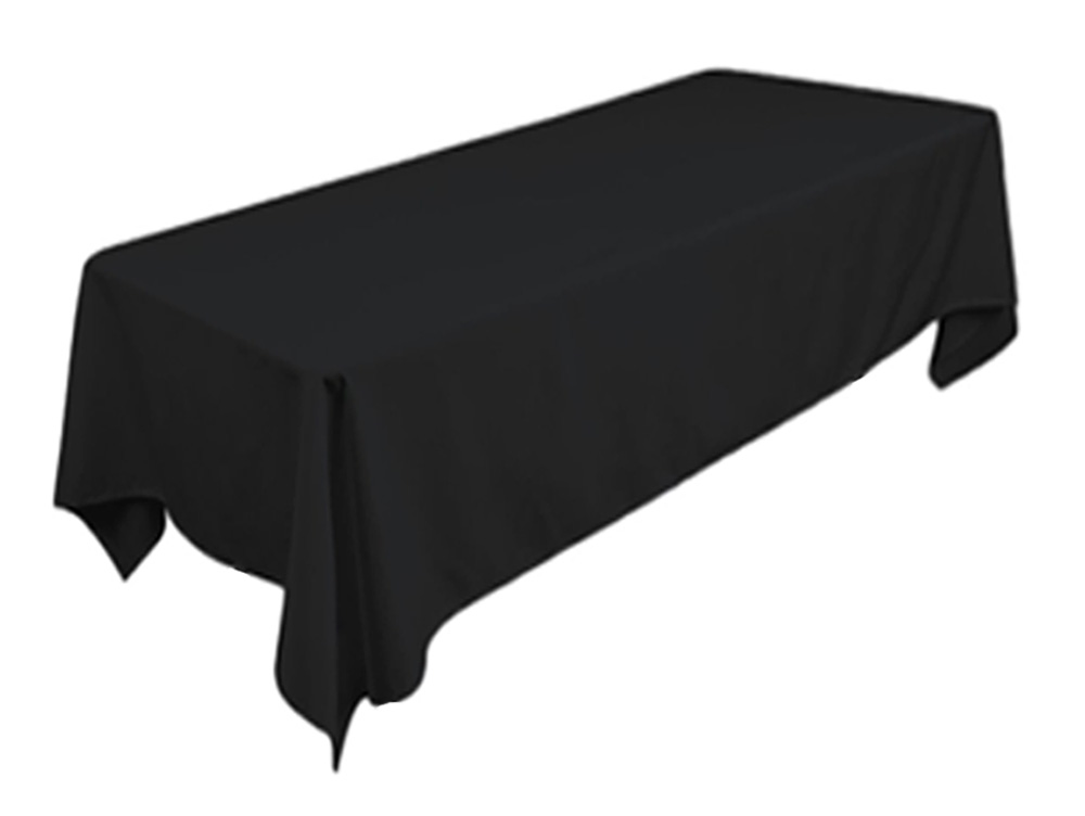 TEKTRUM 70 X 120 INCH 70"X120" RECTANGULAR POLYESTER TABLECLOTH - BLACK ...
