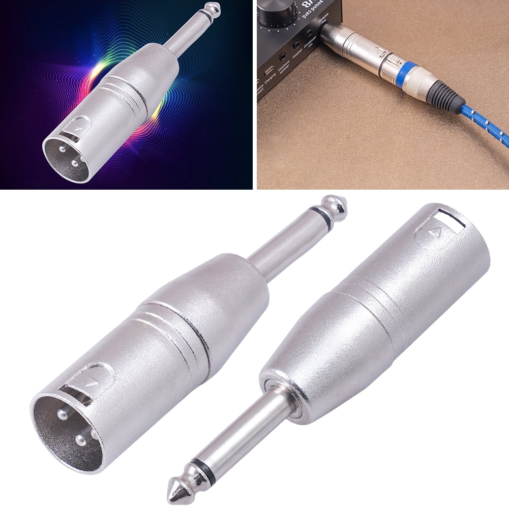 Conector Audio Mono 1/4 Pulg. 6 35 Mm A Convertidor XLR 3 Pines 1/2 S ...