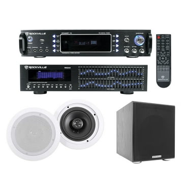 Rockville BluTube WD Bluetooth Tube Amplifier/Home Receiver + (2) Tower ...