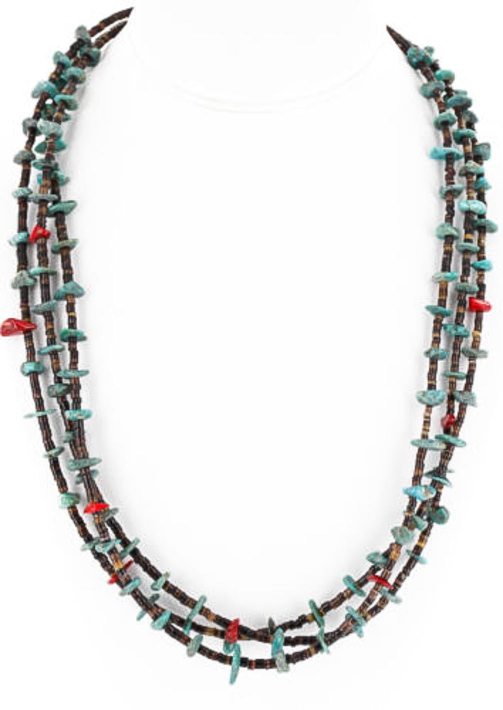 Certified Authentic 3 Strand Navajo .925 Sterling Silver Turquoise and ...