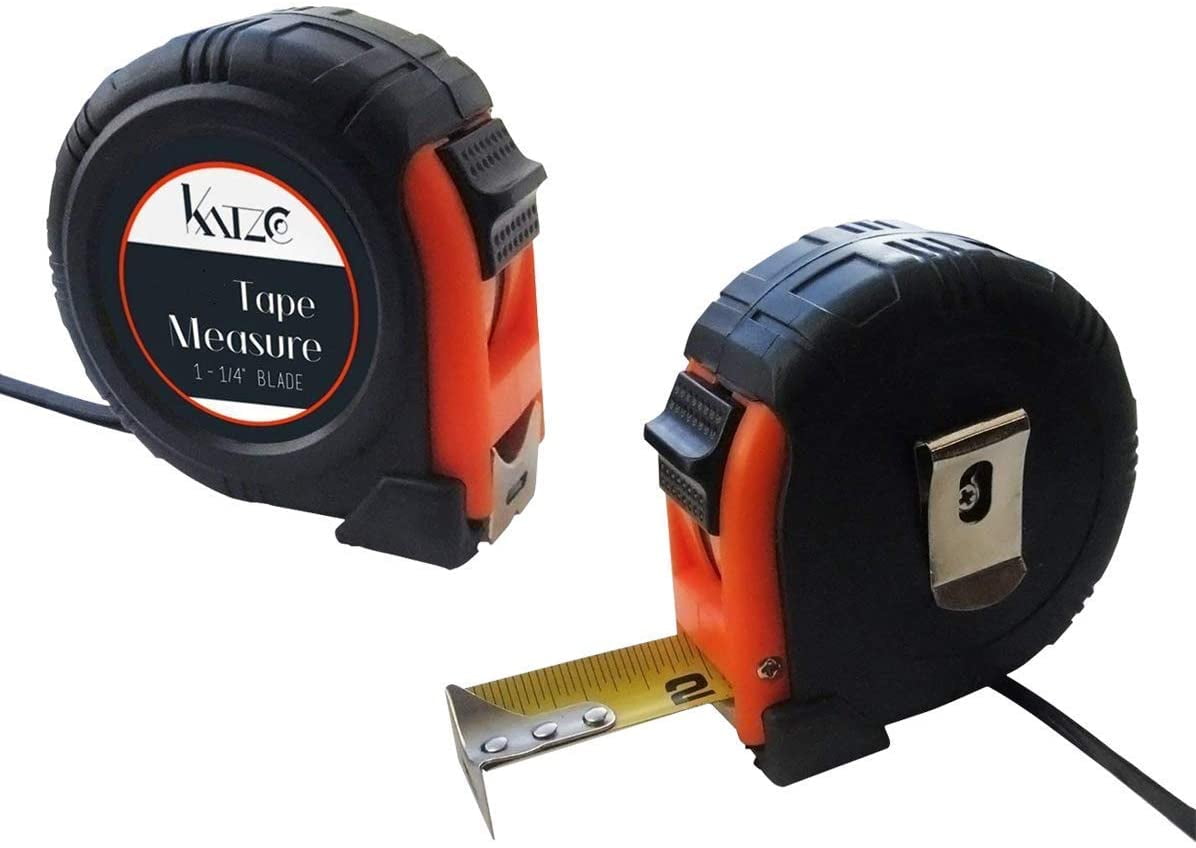 Katzco Retractable Tape Measure 25 Feet Long Durable and Heavy-Duty ...