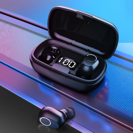 Digital Display Touch Bluetooth Headphones Ultra-Long Battery Life True ...