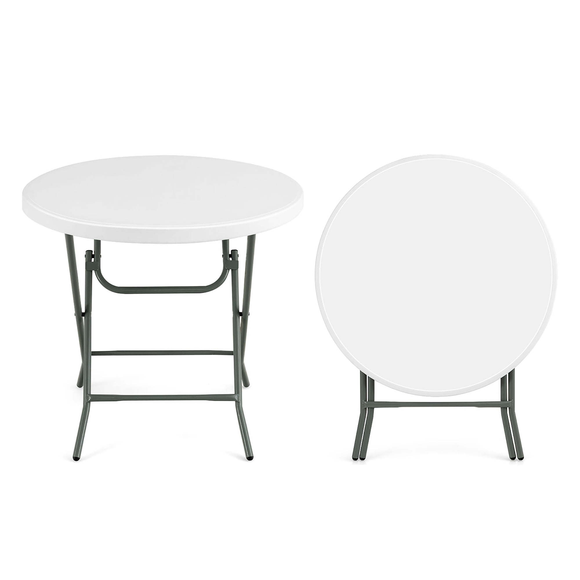 Costway 32'' Round Folding Table Portable & Lightweight Table for ...