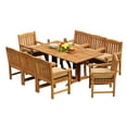 Grade-A Teak Dining Set: 8 Seater 9 Pc: Warwick Console Folding Rectangle Table And 8 Devon Arm ...