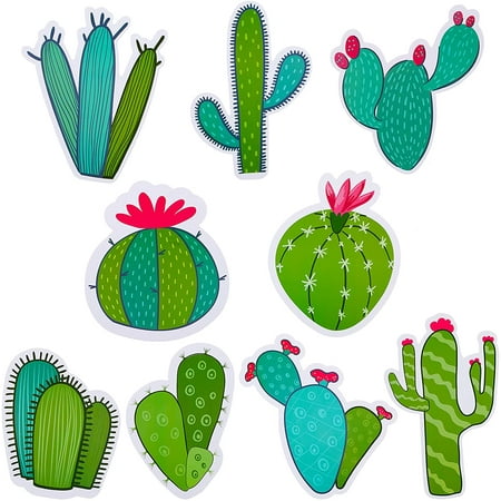45 Pieces Cactus Cutouts Prickly Cactus Party Cutouts Green Cactus ...