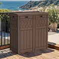 76 Gallon Dual-Compartment Outdoor Trash Can with Resin Construction ...