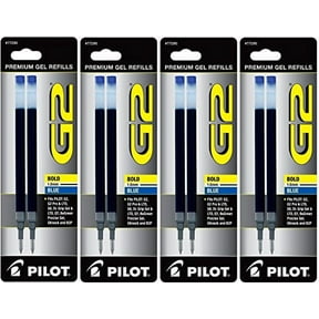 Pilot G2 Blue Ink Refills 0.7mm Fine, 6 Packs, 1 G2 07 Pen, 1 B2p Pen ...