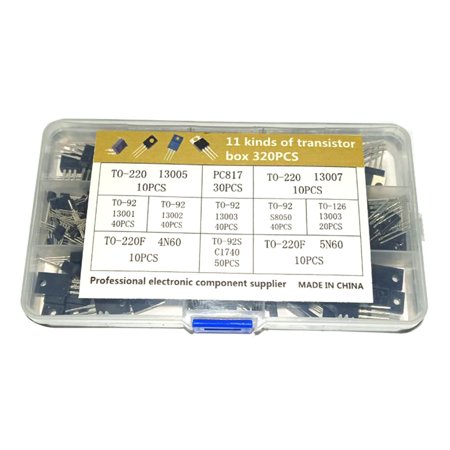 320pcs General Purpose Transistor Assortment Box Switching Applications ...