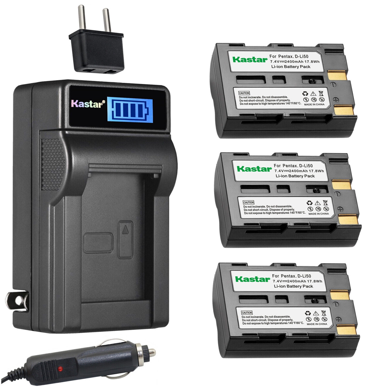 Kastar 3-Pack D-LI50 Battery and LCD AC Charger Compatible with Konica ...