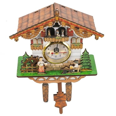 Minimalist Cuckoo Clock with Chimer, Pendulum, Battery Powered Bird ...