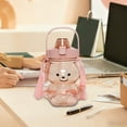 BingTong Portable Kettle Transparent Water Bottle with Straw Cute Bear ...