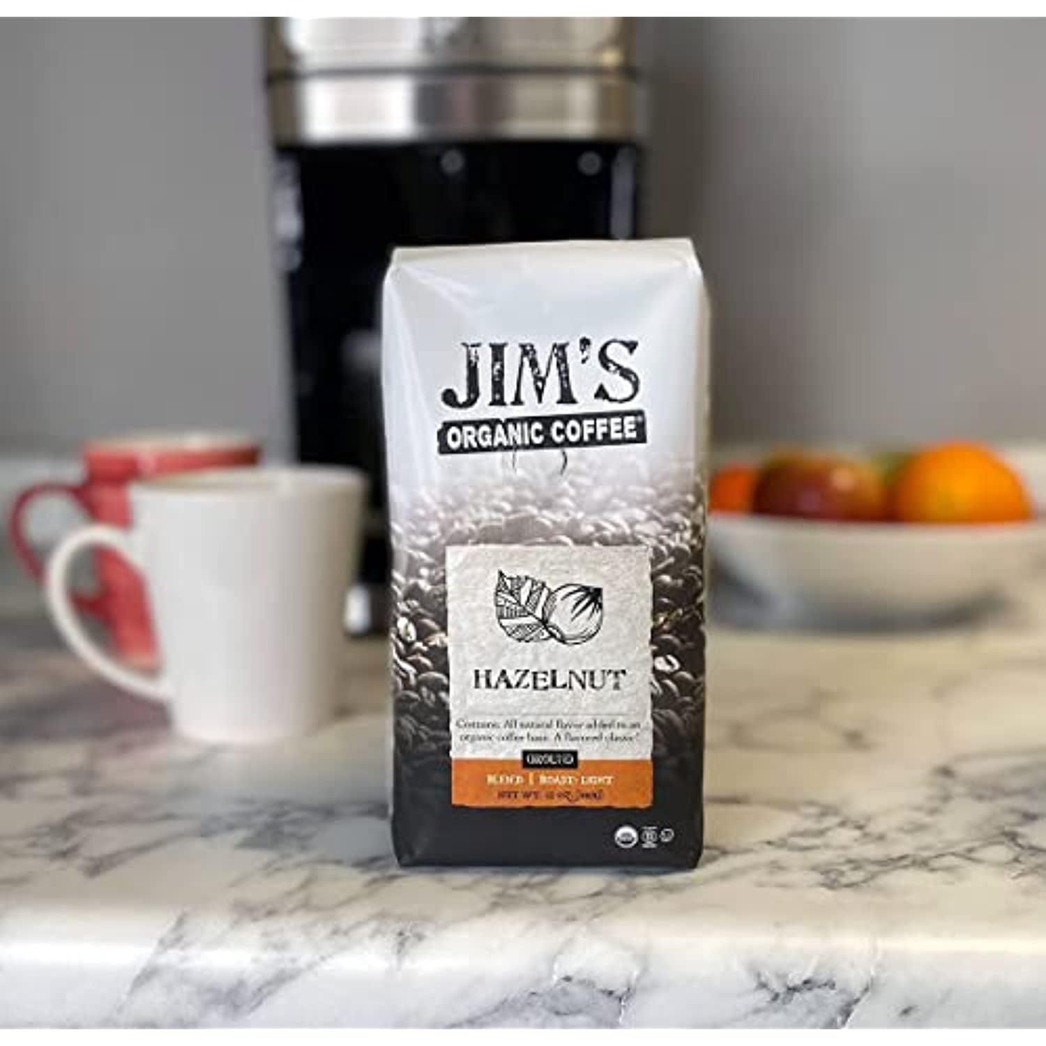Jim’S Organic Coffee – Hazelnut, All Natural Flavored Blend – Light ...