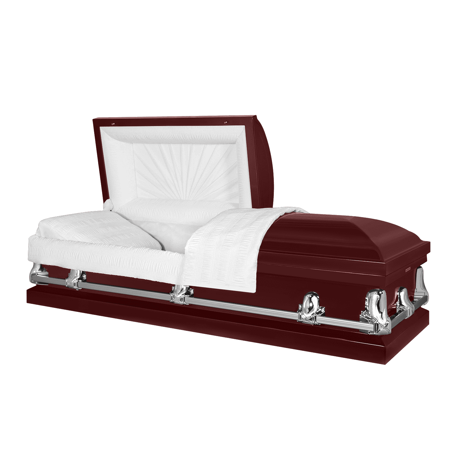 Titan Casket, Orion Series Steel Casket in Maroon with White Interior ...