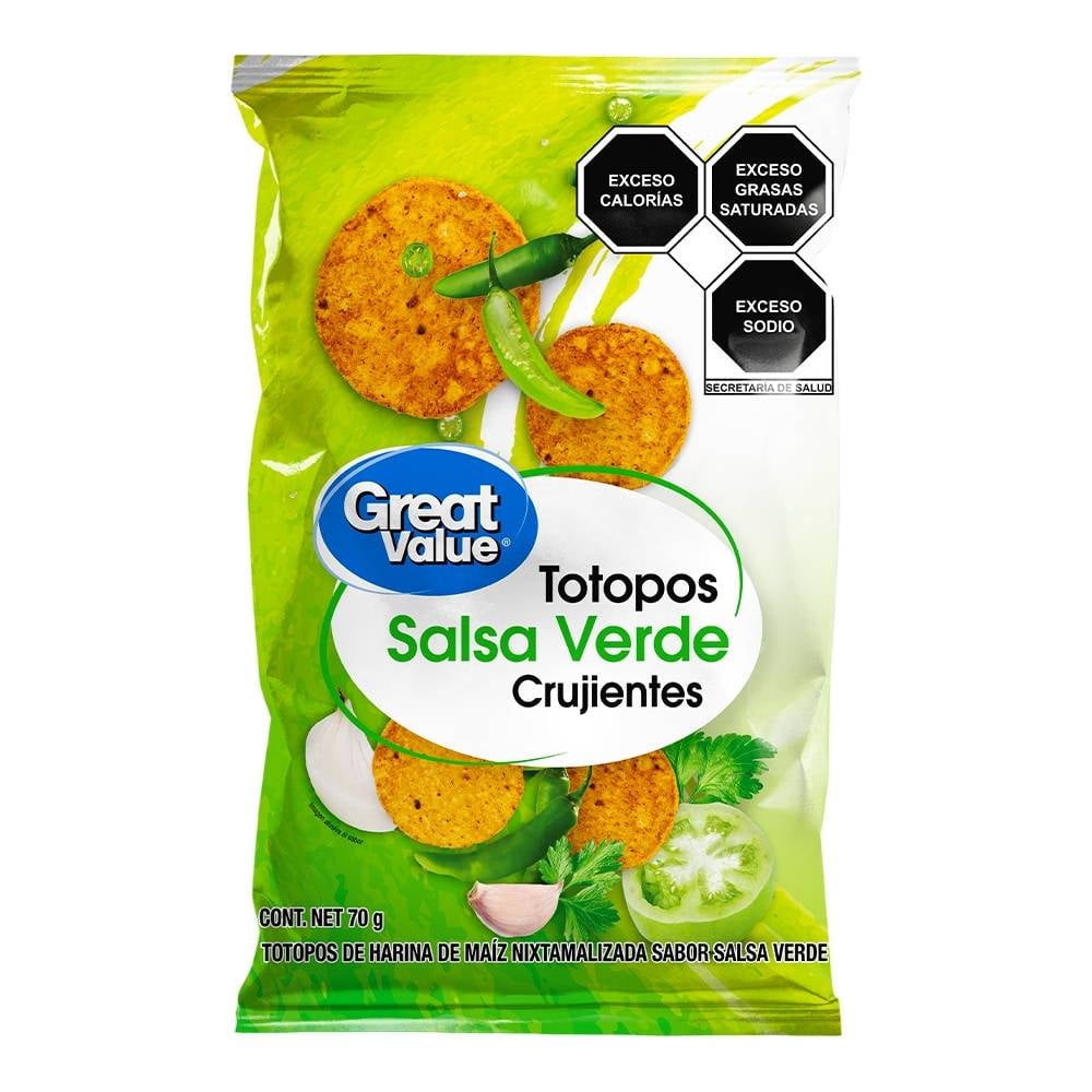 Totopos Great Value salsa verde 70 g | Walmart en línea
