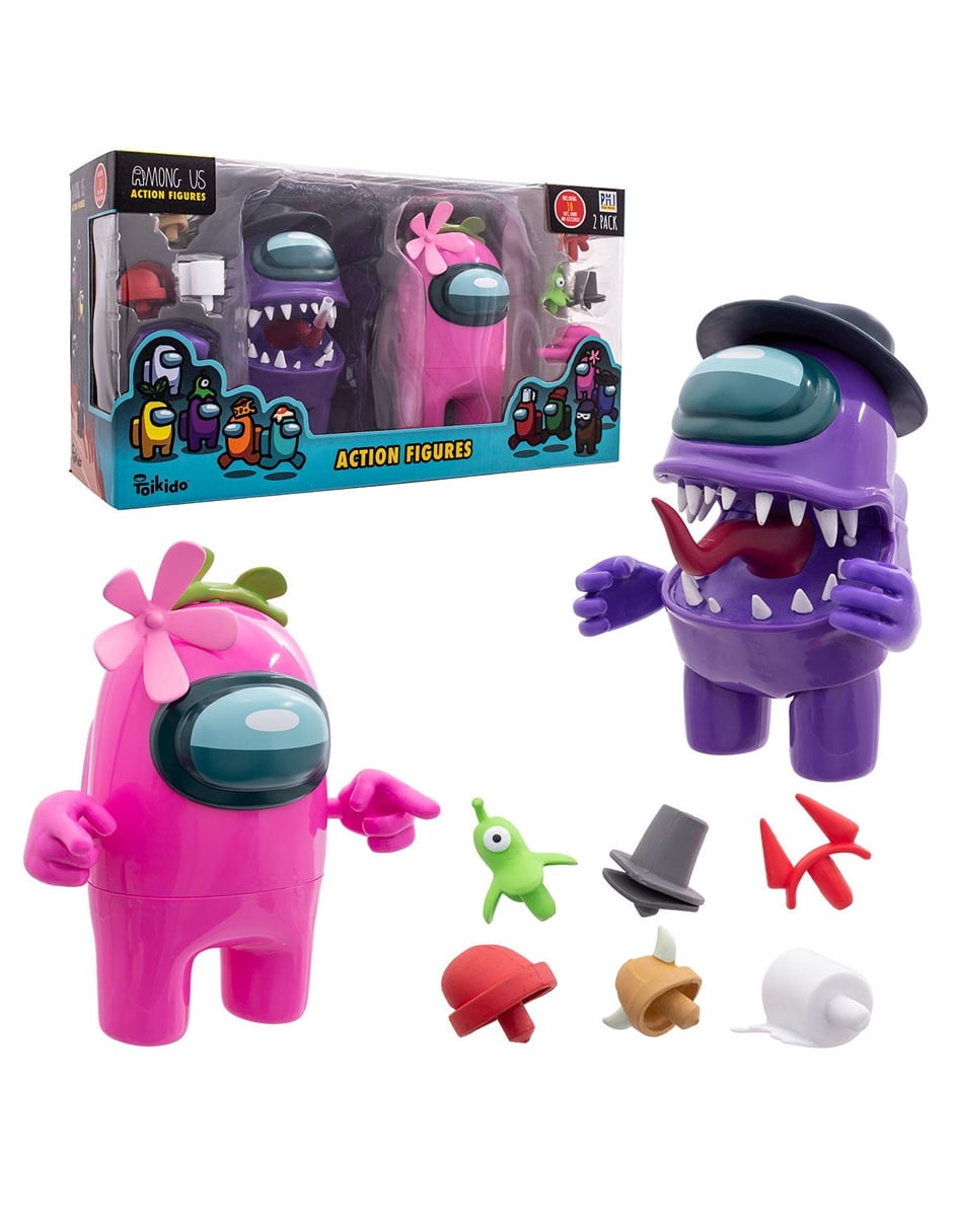 Among Us Pack de 2 Figuras coleccionables en color Rosa y Morado de 16 ...