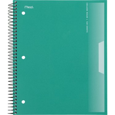 Mead Spiral Notebook, 5 Subject, Wide Ruled, 8 1/2" x 11", Black ...