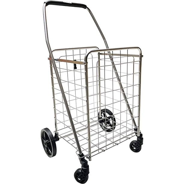 Universal Basket Cart and Folding Shopping Cart (Front Swivel Wheels ...