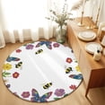 Summer Botanical 4' Round Rug for Cozy Reading Nook Home Office Chair ...